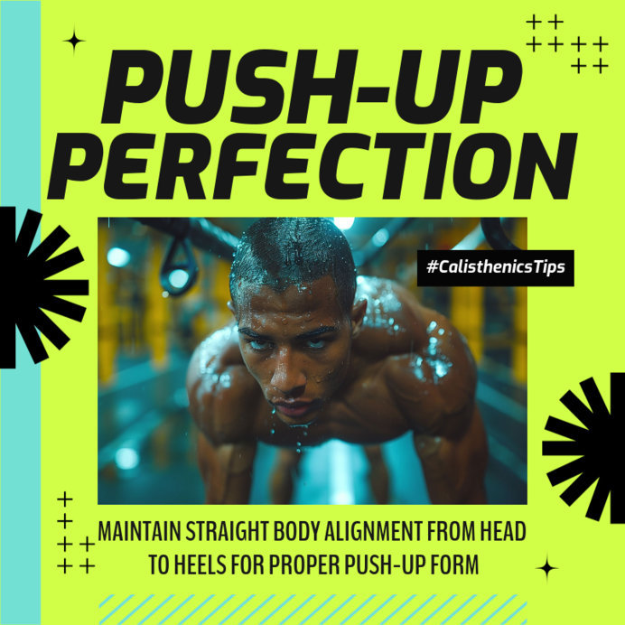 Placeit - Instagram Post Generator Featuring Calisthenics Push-Up Tips