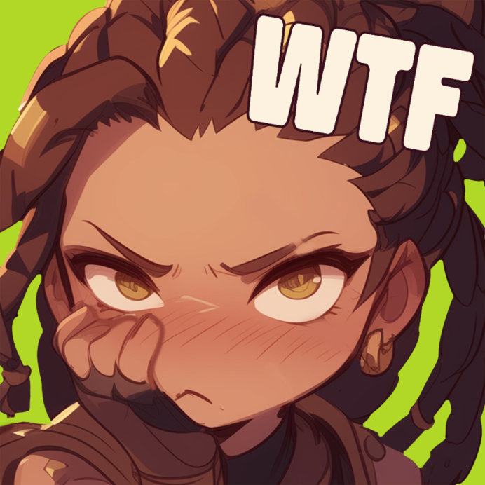 Placeit - Avatar Template with a Chibi-Style Girl and a WTF Message