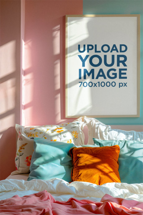 Placeit - Kitsch-Inspired Mockup Featuring an AI-Created Art Print ...
