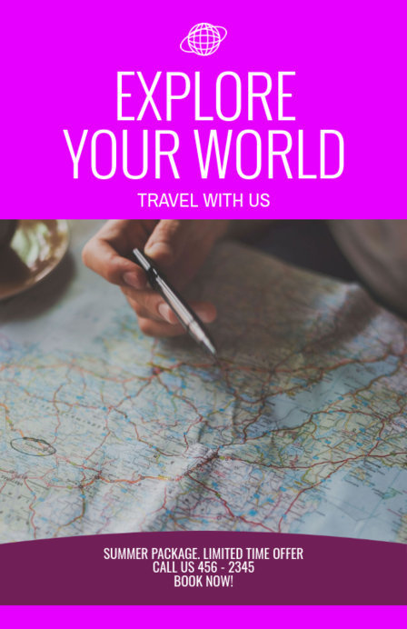 Placeit - Online Flyer Maker for a Travel Agency Featuring a City Map ...