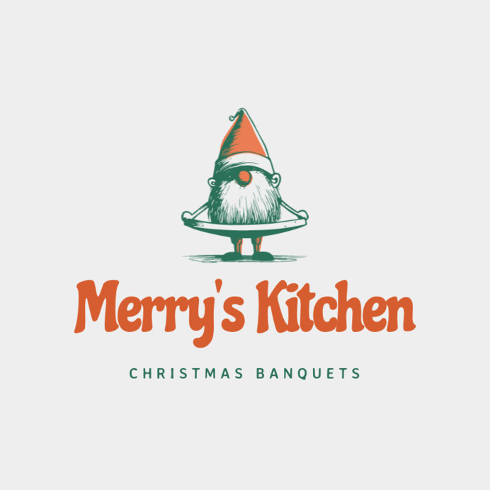 Placeit - Gnomes-Themed Logo Creator for a Christmas Catering Service