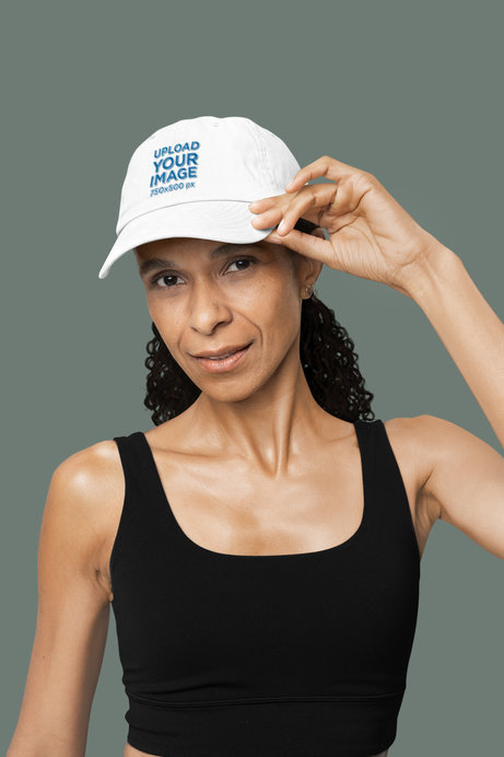 Placeit - Otto Cap Mockup Featuring a Smiling Fitness Woman Wearing a ...