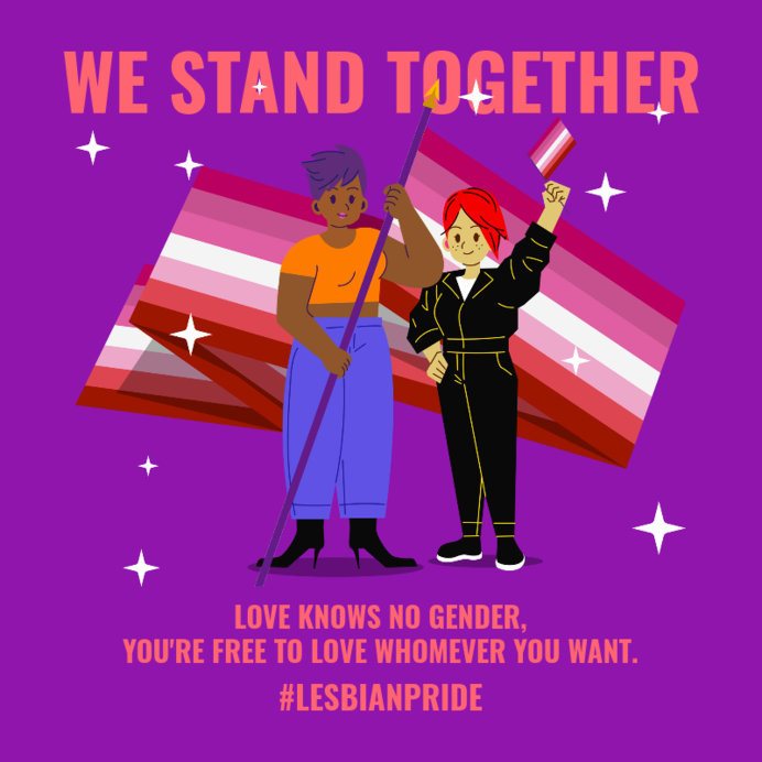 Placeit - LGBT Instagram Post Design Template Featuring Illustrated ...