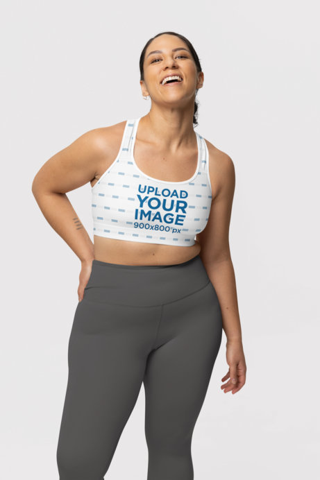 Placeit - Wellness Mockup Featuring a Cheerful Woman Wearing a ...