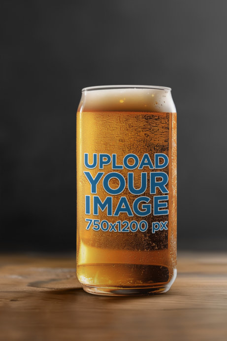 Placeit - AI-Created Mockup Featuring a Can Glass Filled With Beer
