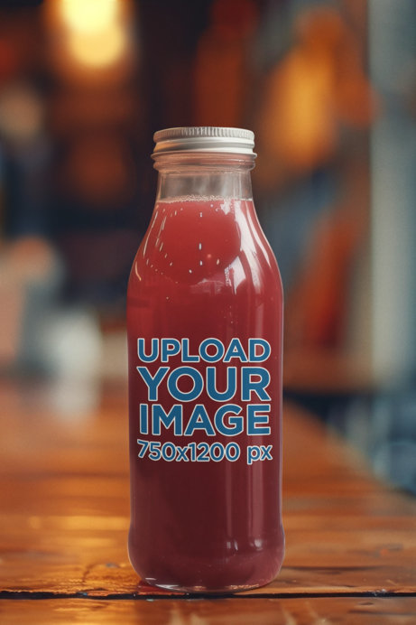 Placeit - Mockup of an AI-Generated Glass Bottle Filled With Juice and ...