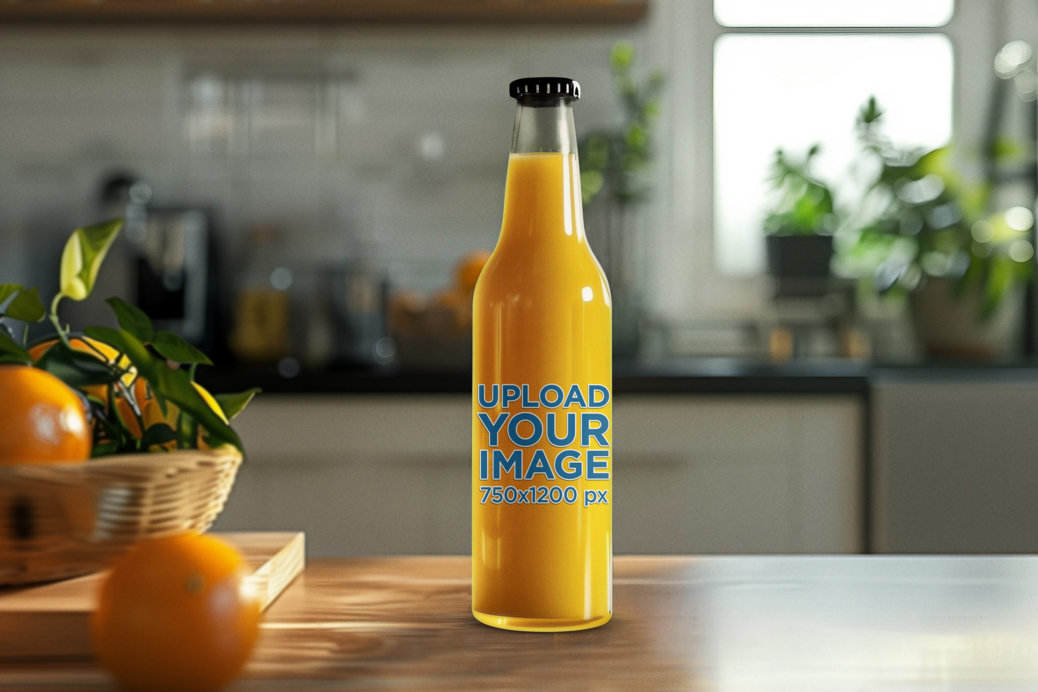 Placeit - Drinkware Mockup of an AI-Generated Glass Bottle With an ...