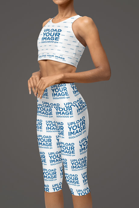 Placeit - Sports Bra Mockup of a Cropped-Face Fitness Woman Wearing ...