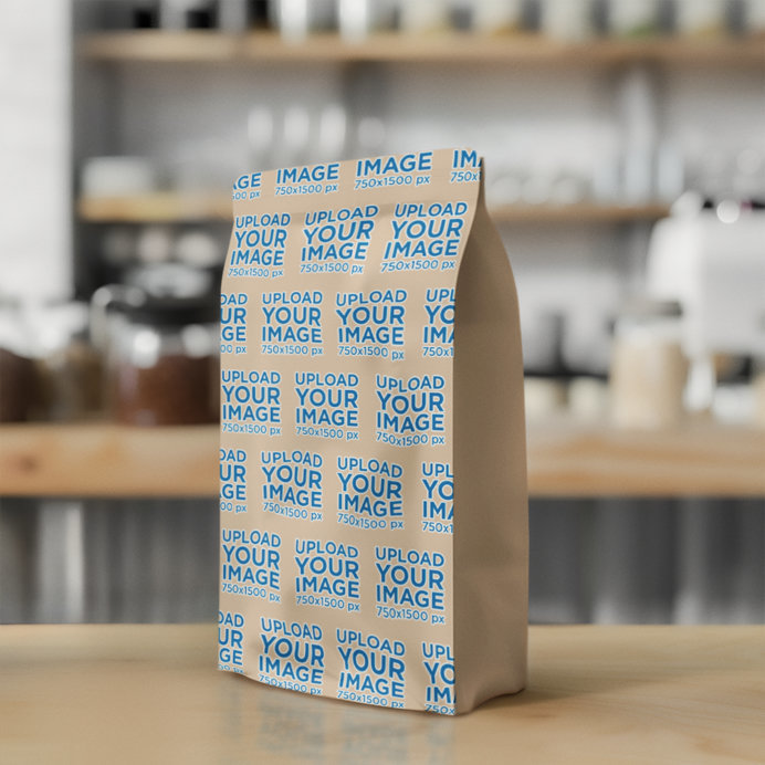 Placeit - Print-Themed Mockup of a Sublimated AI-Generated Coffee Bag ...