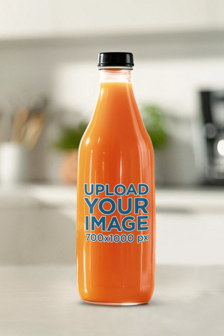 Placeit - Print Mockup Featuring an AI-Created Glass Bottle Filled With ...