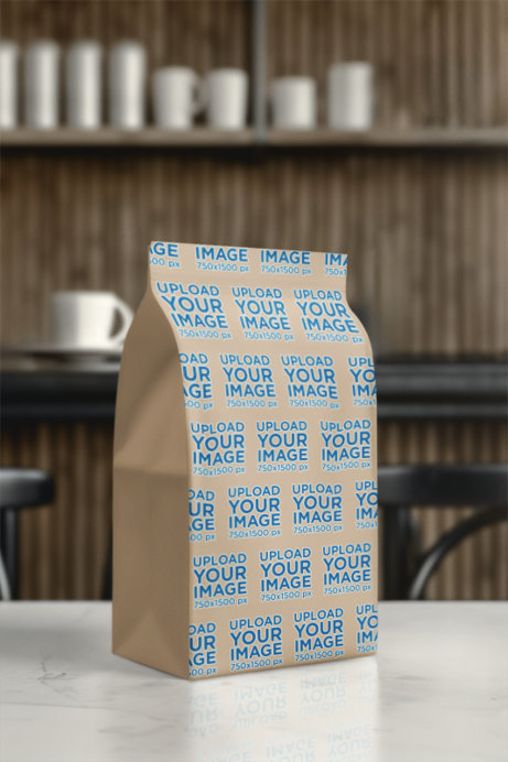 Placeit - Mockup of a Sublimated AI-Generated Coffee Bag Placed on a ...
