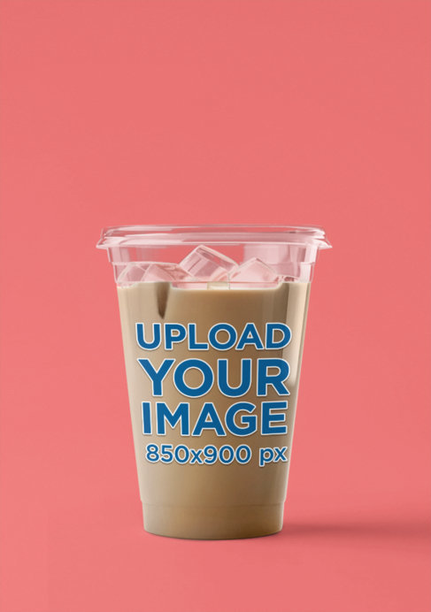 Placeit - Sipper Glass Mockup Featuring an AI-Created Iced Latte in a ...