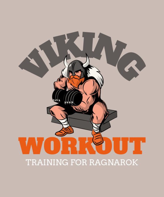 Placeit - Gym-Themed T-Shirt Design Maker with a Muscular Viking ...
