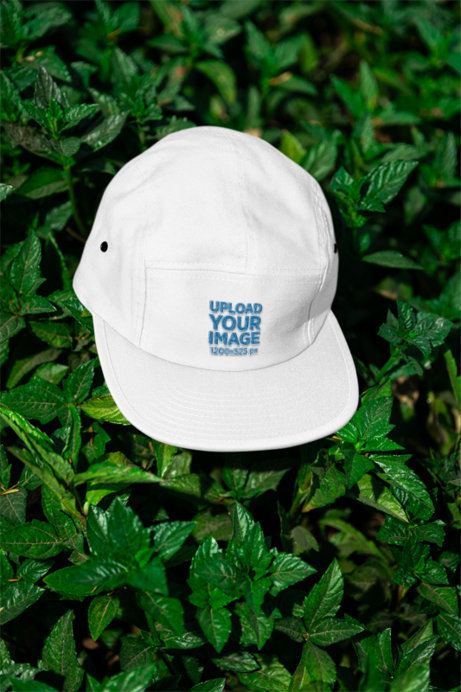 Placeit - Yupoong Panel Cap Hat Mockup Featuring a Nature-Themed Background