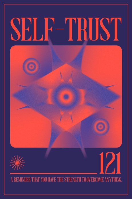 Placeit - Art Print Template With an Aura Aesthetic and a Self-Trust Quote