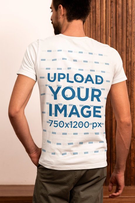 Placeit - Back-View Mockup Featuring a Man Wearing a Bella Canvas Tee