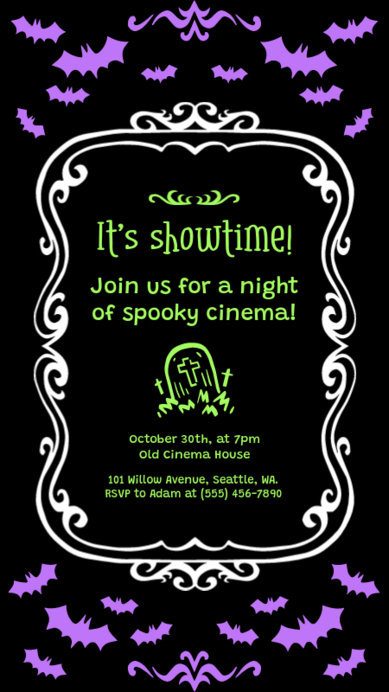 Placeit - Instagram Story Generator for a Spooky Cinema Night With a ...