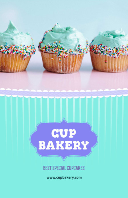Placeit - Flyer Template with Blue Theme for Cupcake Shops