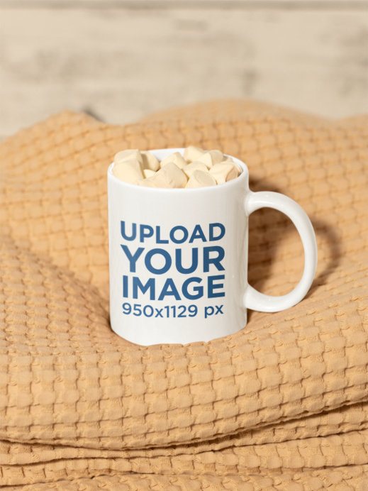 Placeit - Mockup of a Coffee Mug Filled with Marshmallows