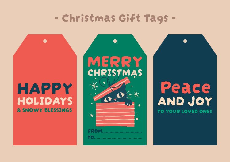 Placeit - Gift Tag Maker With Christmas Blessings and Gift Graphics