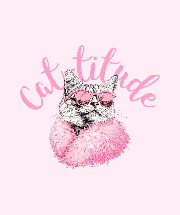Placeit - Illustrated T-Shirt Design Template Featuring a Classy Cat ...