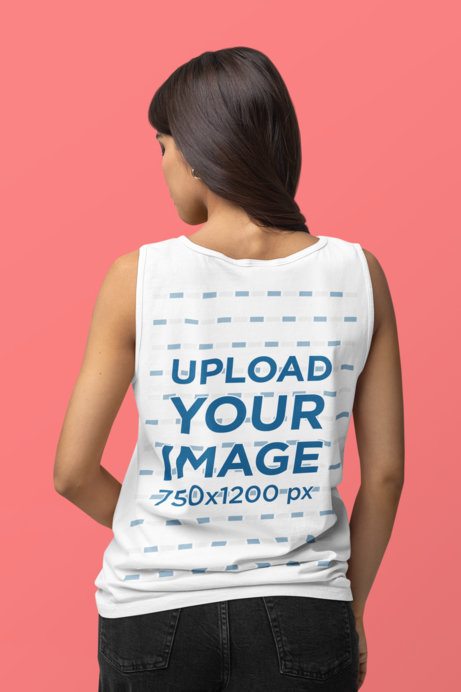 Placeit - Back-View Mockup of a Woman Wearing a Comfort Colors Tank Top ...