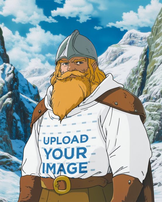 Placeit - Hoodie Mockup of an AI-Generated Dwarf Anime Man Inspired by ...