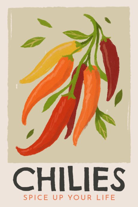 Placeit - Poster Design Maker With a Spicy Quote and Chili Graphics