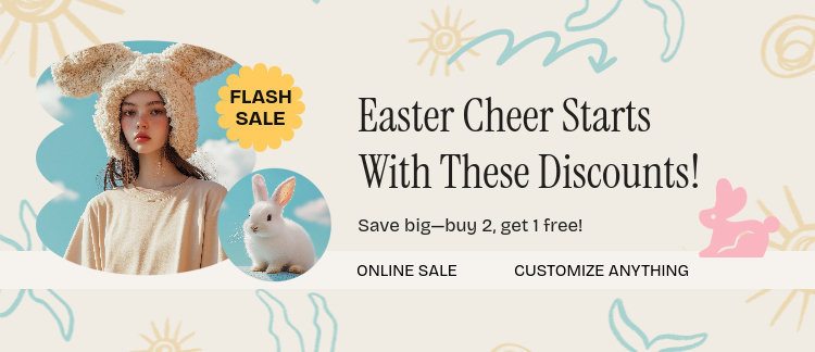 Placeit - Banner Design Template Featuring a BOGO Promo for Easter