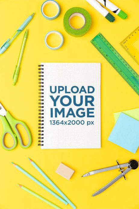 Placeit - Spiral Notebook Mockup Featuring a Colorful Surface With ...