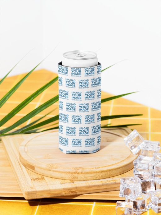 Placeit - Mockup of a Koozie Place in a Refreshing and Tropical Setting