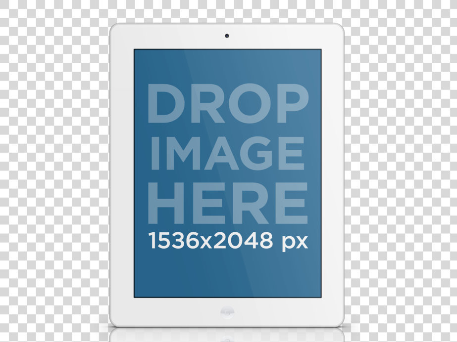 Placeit - Tablet Mockup of a White iPad Over Clear Background