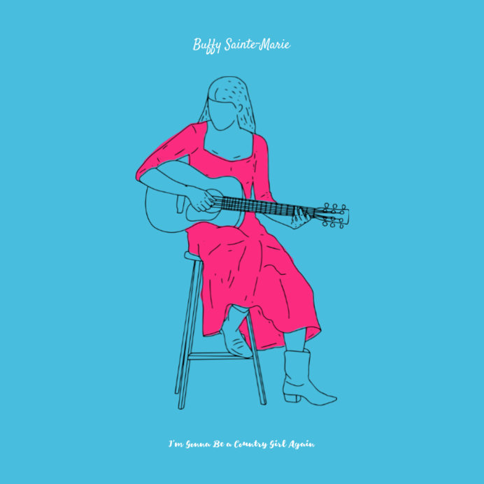 Placeit - Folk Music Album Cover Maker with a Female Guitarist Drawing