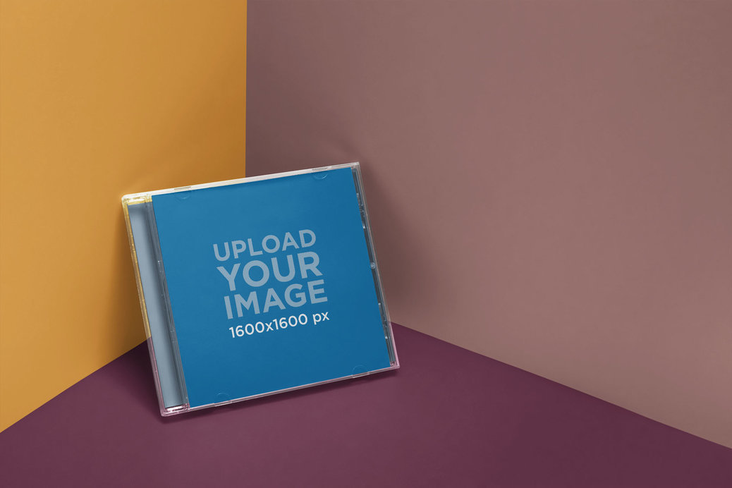 Placeit - CD Album Mockup Standing Against a Corner