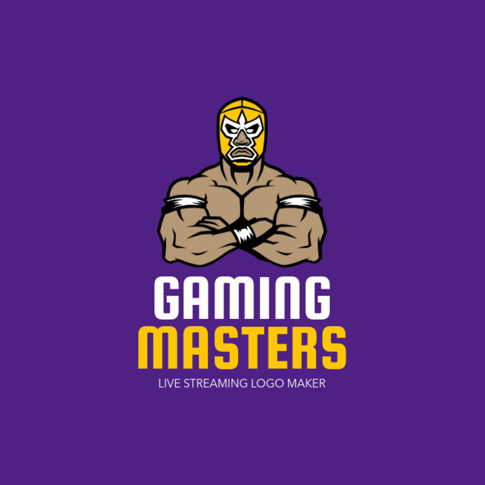 Placeit - Gaming Channel Logo Maker with a Wrestler Illustration