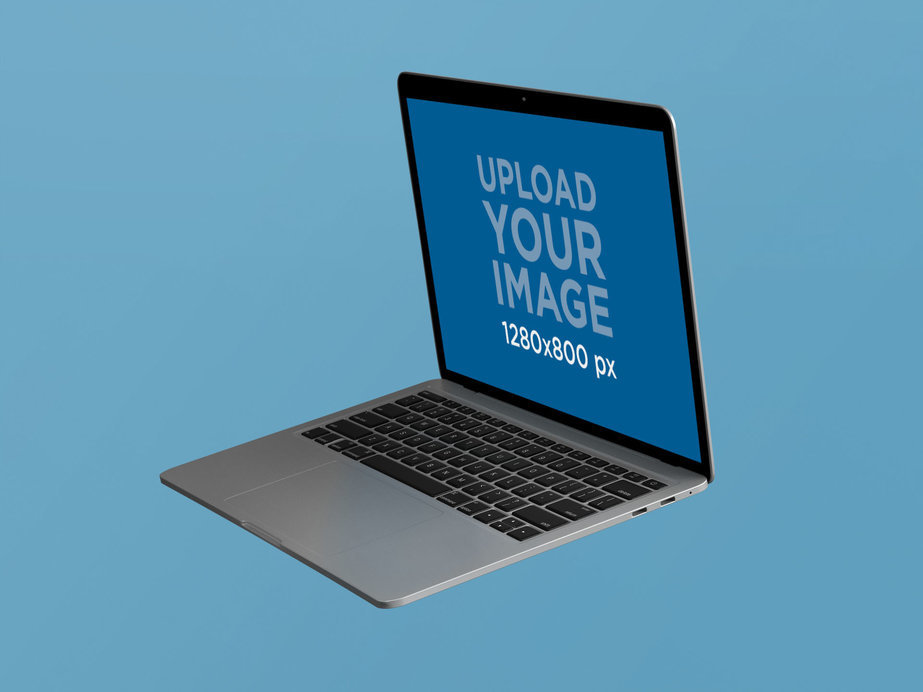 Placeit - MacBook Pro Mockup Floating in a Side-View Position