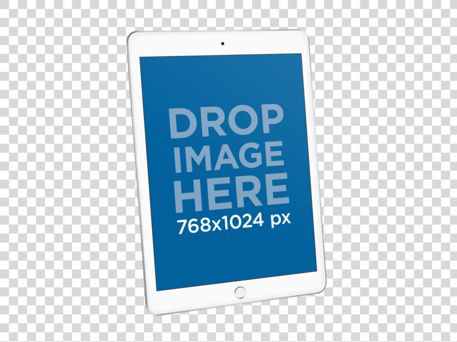 Placeit - Silver iPad Mockup Against a Transparent Backdrop