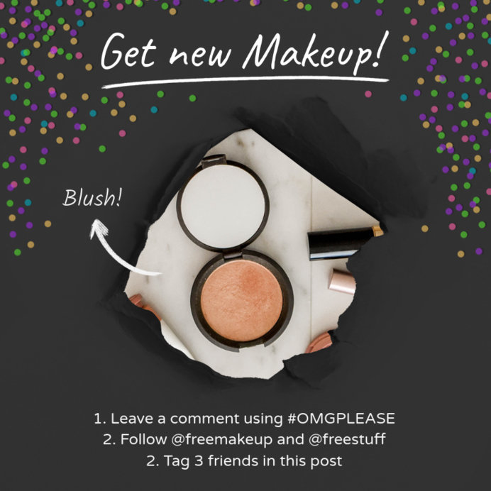 Placeit - Instagram Post Template for Makeup Giveaway