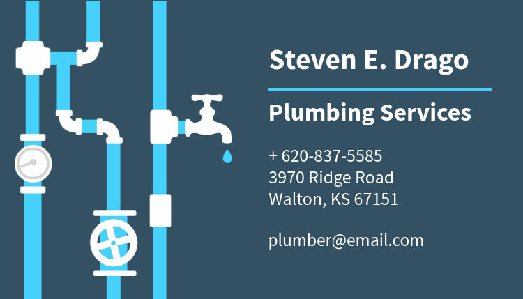 Placeit - Business Card Template for Plumbers
