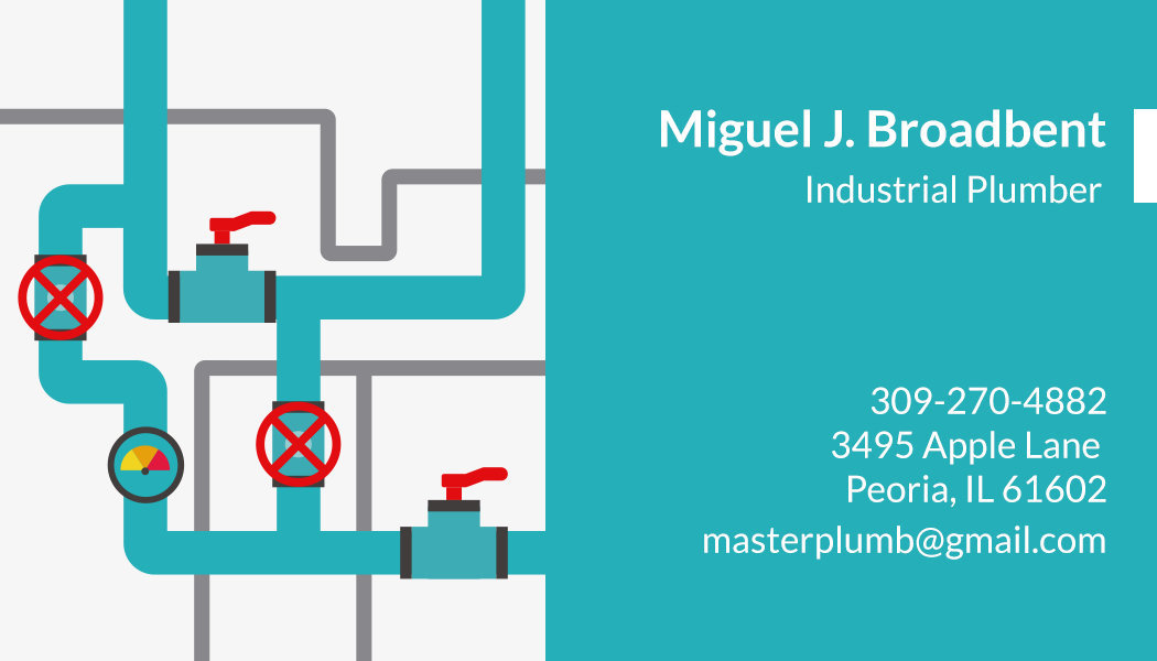 Placeit - Industrial Plumber Business Card Creator