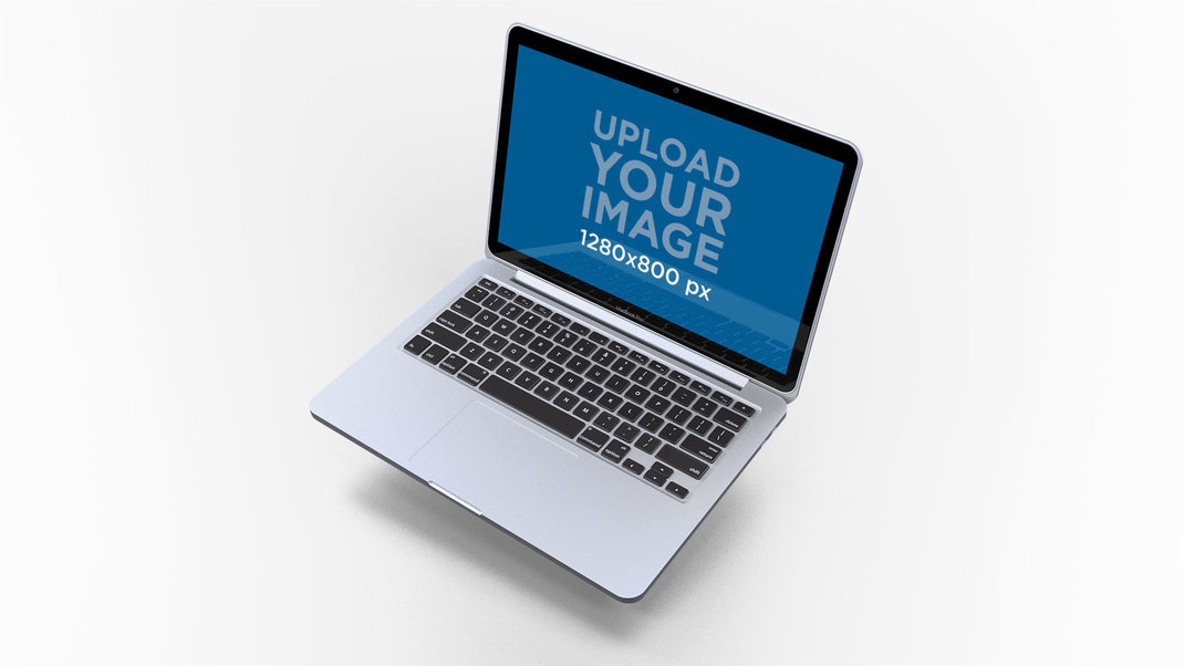 Placeit - MacBook Pro Mockup Floating on a Solid Surface