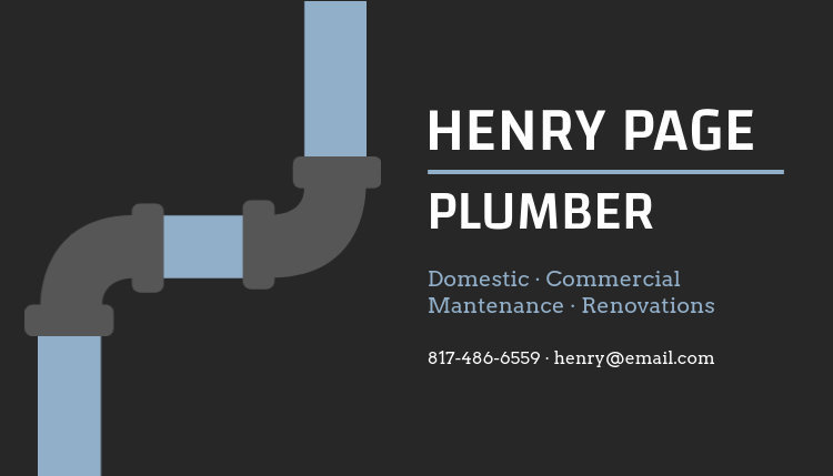 Placeit - Domestic Plumber Business Card Template