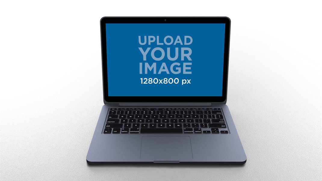 Placeit - Front View MacBook Mockup on a Solid Color Surface