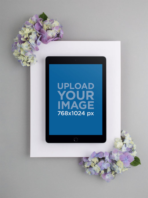 Placeit - Mockup of a Space Gray iPad over a Neutral Background with ...