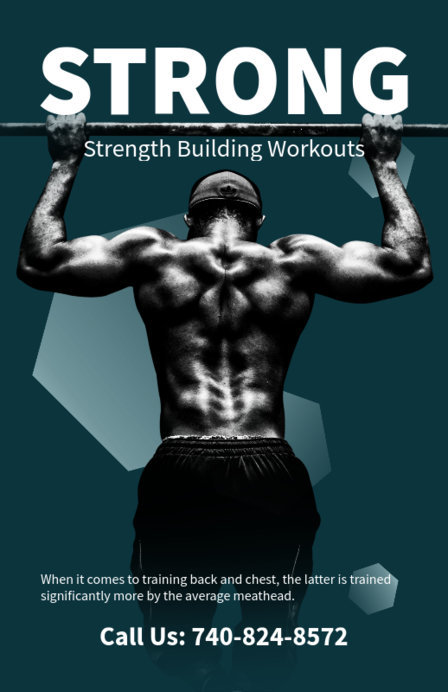 Placeit - Strength Building Workouts Flyer Maker
