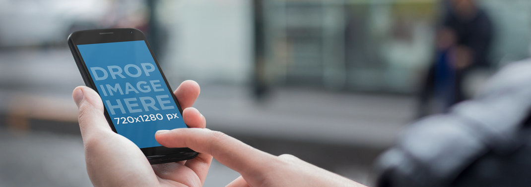 Placeit - Android Mockup Template at an Urban Environment