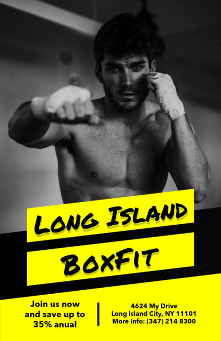 Placeit - Boxing Lessons Flyer Template