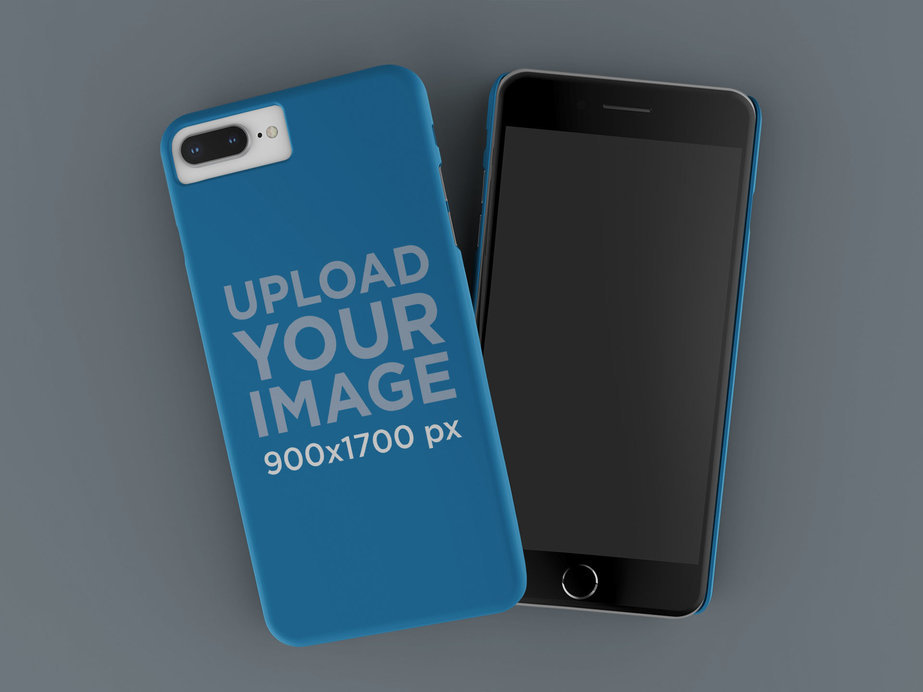 Placeit - Render Mockup of an iPhone Case Lying over Another iPhone on ...