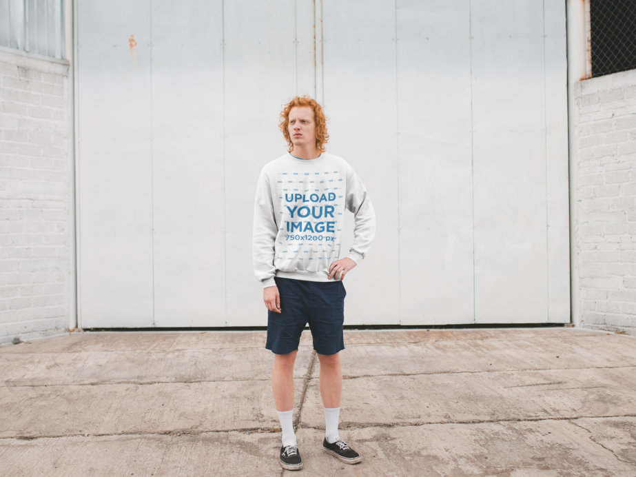 Placeit - Mockup of a Tall Red-Haired Man Wearing a Crewneck Sweatshirt Placeit - Mockup of a Tall Red-Haired Man Wearing a Crewneck Sweatshirt