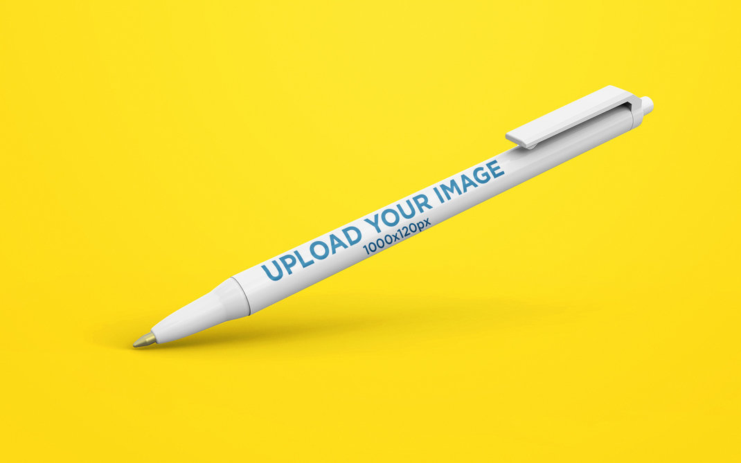 Placeit - Pen Mockup Standing on Solid Background
